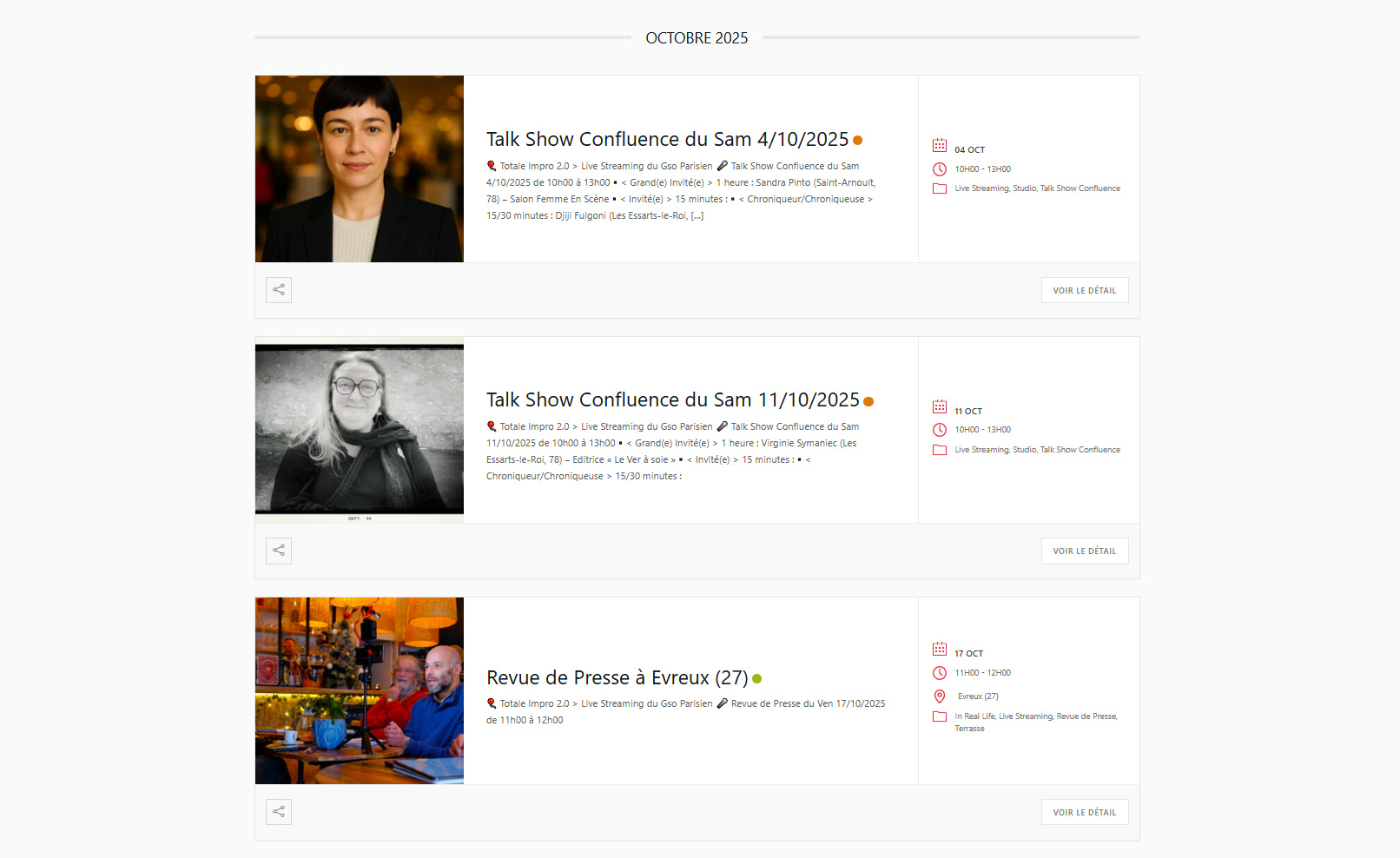 Live Streaming de Totale Impro 2.0 - GSO Parisien